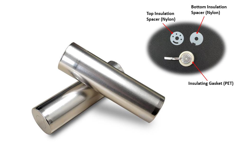 21700 Cylinder Cell Case with Anti-Explosive Cap and Electrode Tab - 1 ...