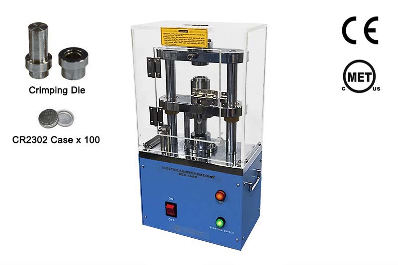 Electric Coin Cell Crimping Machine for CR20XX button cells ( NRTL ...