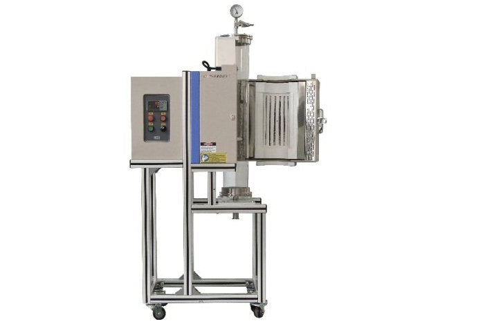 Compact 5'' Vertical Quartz Tube Furnace (1100C ) with SS Vacuum Flang ...